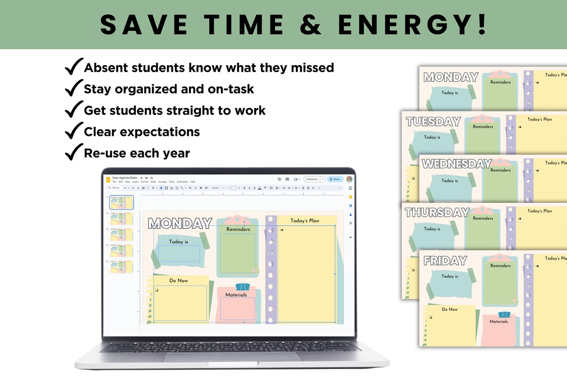 Daily Agenda Slides | Classroom Template | Google Slides | Middle ...