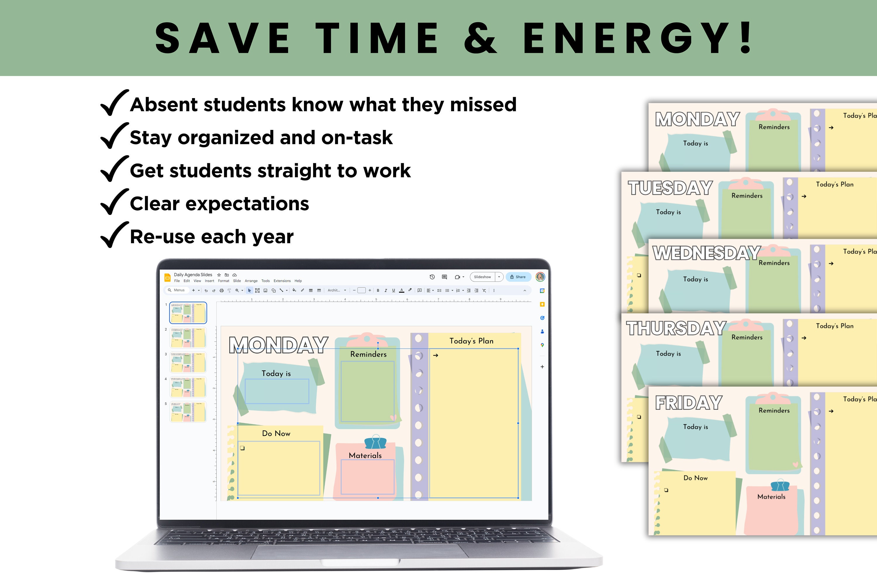 Daily Agenda Slides | Classroom Template | Google Slides | Middle ...