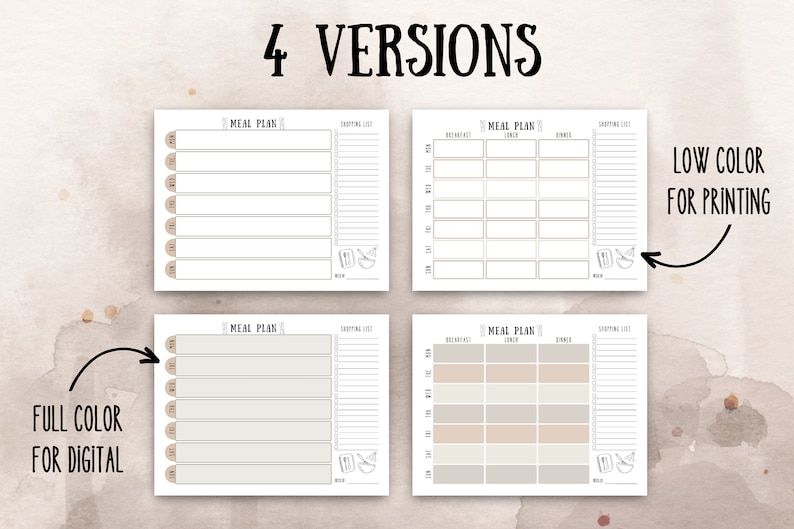 Weekly Meal Planner + Grocery List | Printable and Digital | Download ...