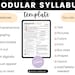 Custom Syllabus Template | Modular Syllabus Creator System | Editable ...