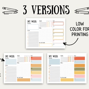 Weekly Planner Template | Printable and Digital | PDF | Landscape ...