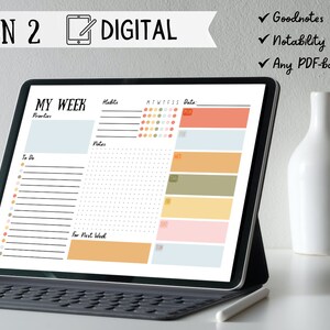 Weekly Planner Template | Printable and Digital | PDF | Landscape ...