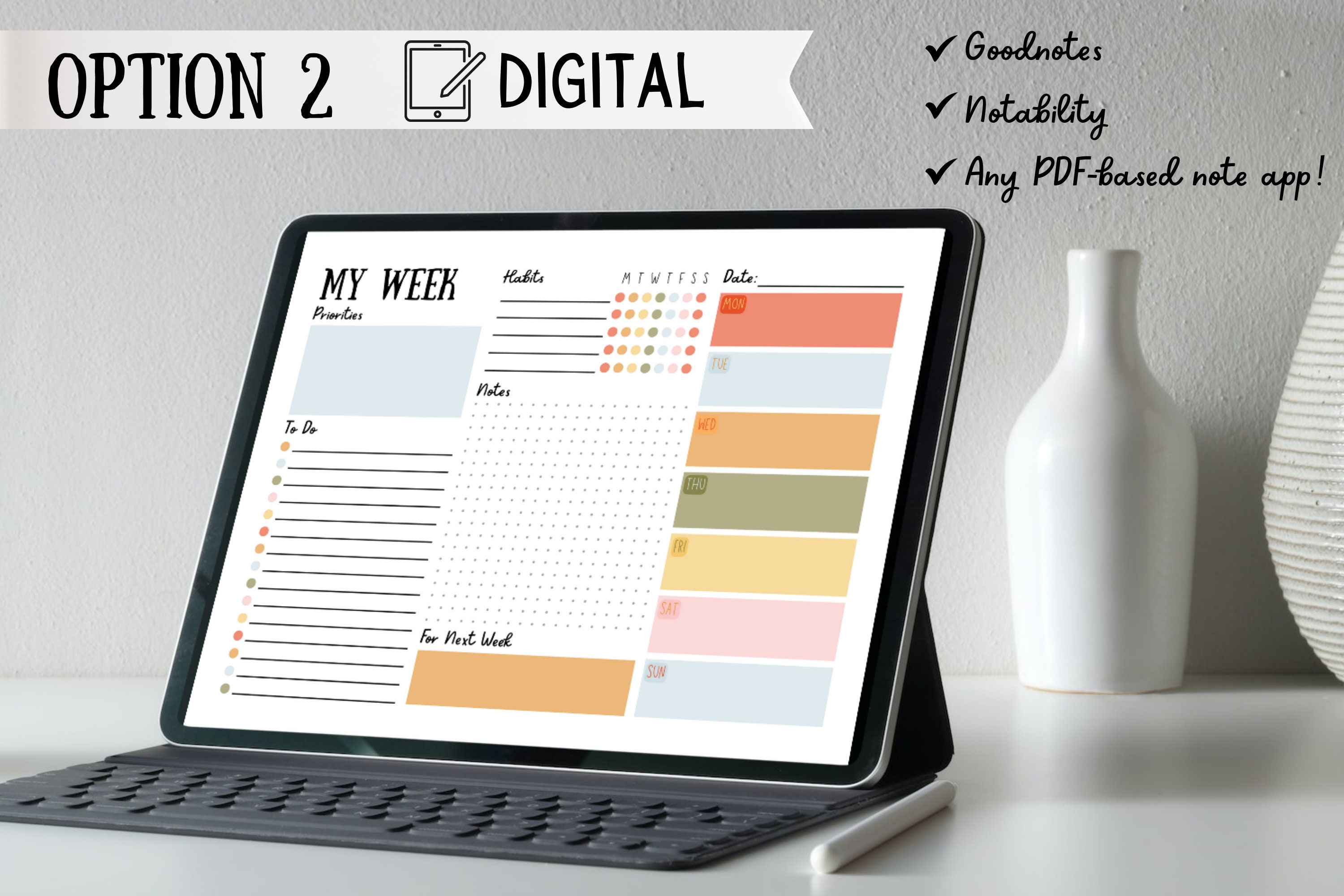 Weekly Planner Template Printable and Digital PDF - Etsy