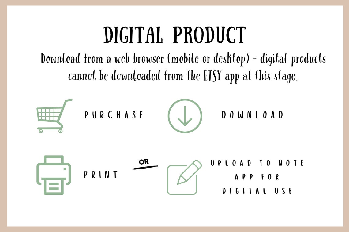 Grocery List Printable Instant Download Digital PDF A4 Letter Neutral ...