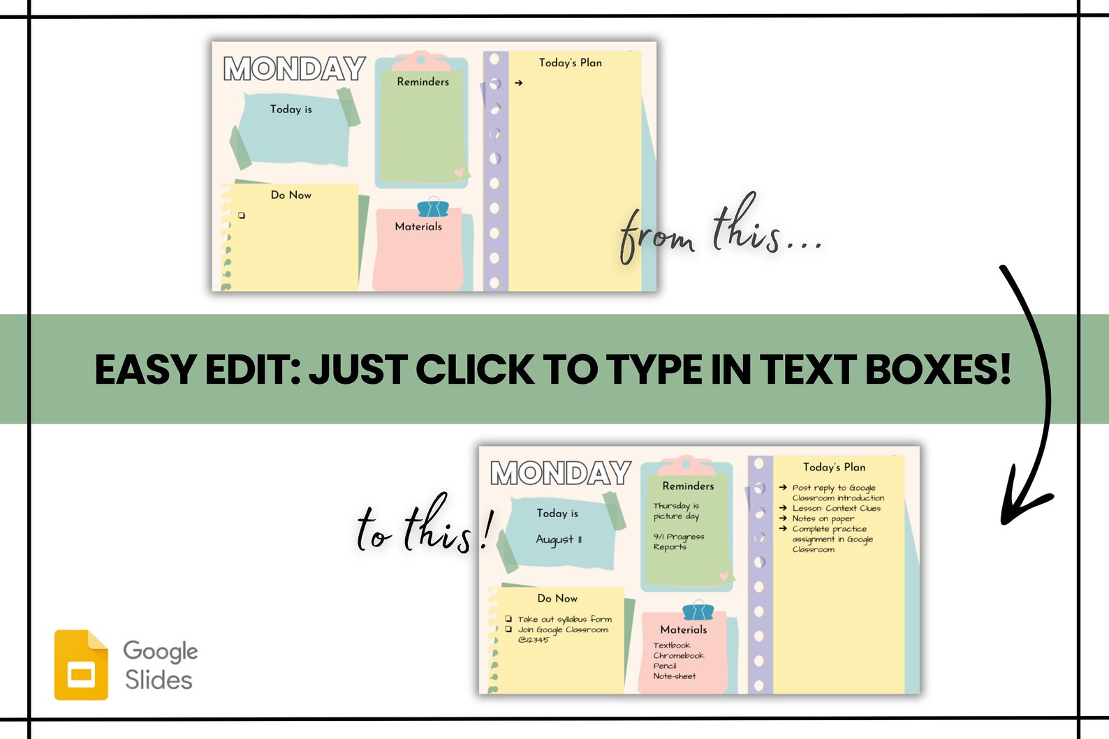 Daily Agenda Slides | Classroom Template | Google Slides | Middle ...