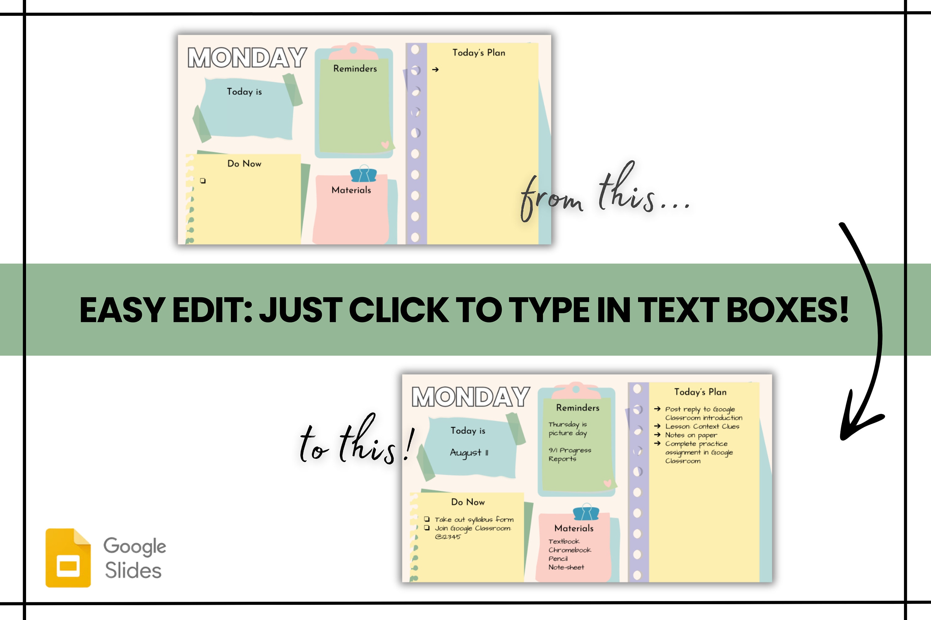 Daily Agenda Slides | Classroom Template | Google Slides | Middle ...