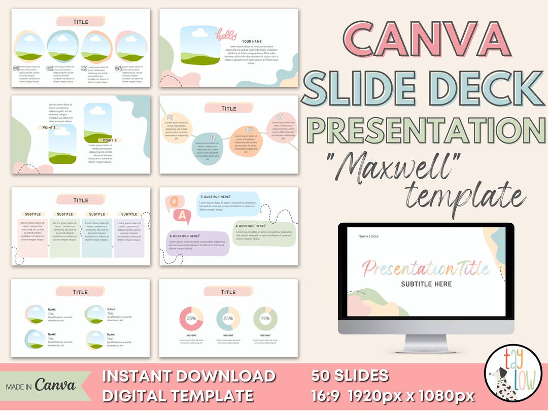 Slide Deck Template, Canva Presentation, Pitchdeck / Webinar / Lesson ...