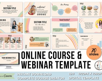Webinar Slide Deck. Online Course Slide Deck. Course Slides. Webinar Slides. Canva Template for ...