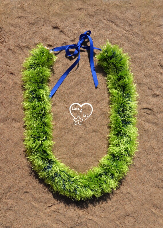 Lime Green and Blue Eyelash Hawaiian Lei - Etsy