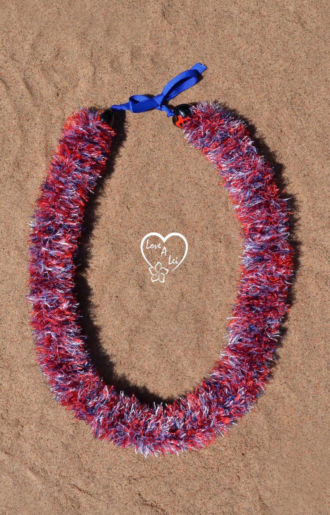 Red, White and Blue Eyelash Hawaiian Lei - Etsy