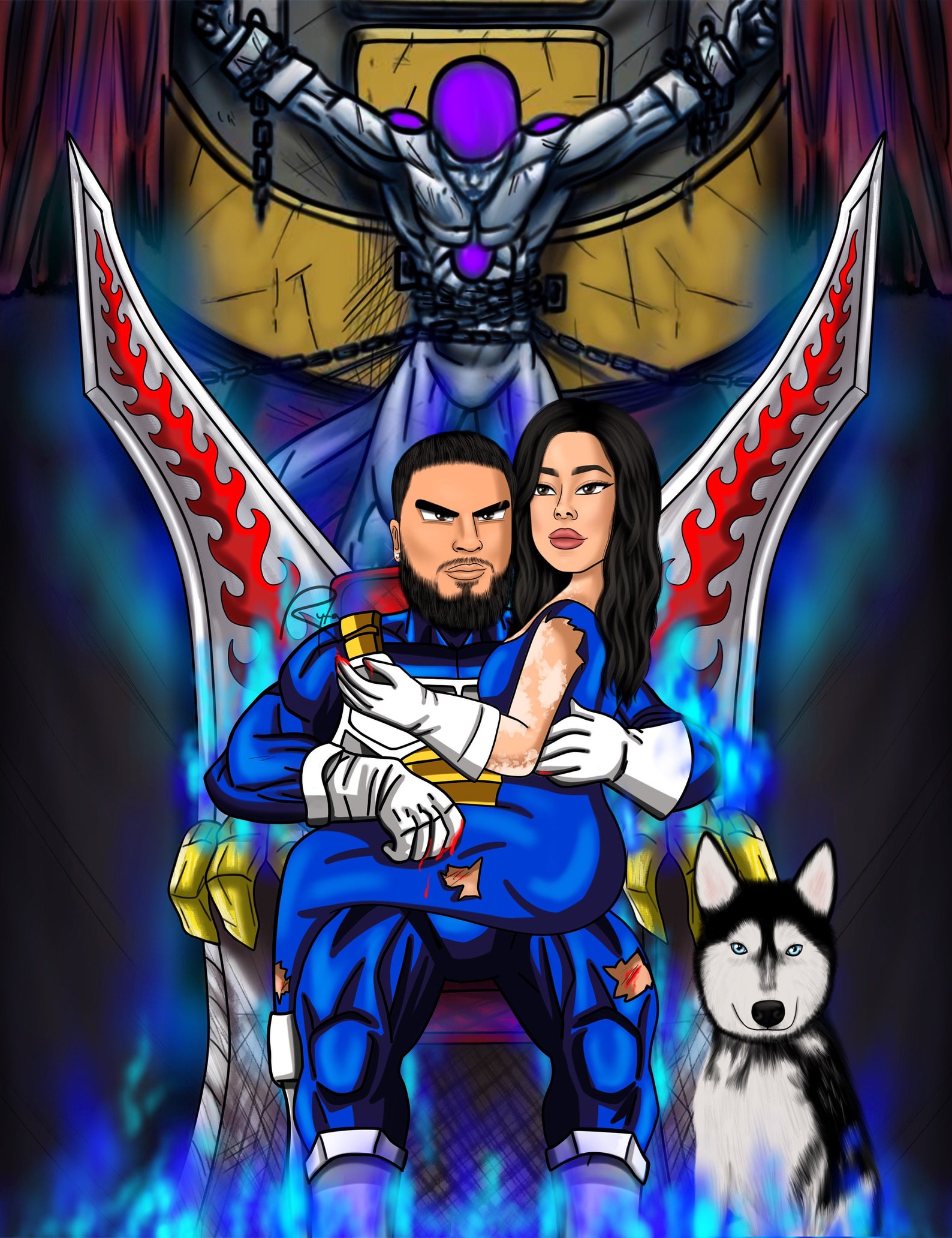 Dragon Ball Z Custom Portrait valentine Gift family Portrait - Etsy