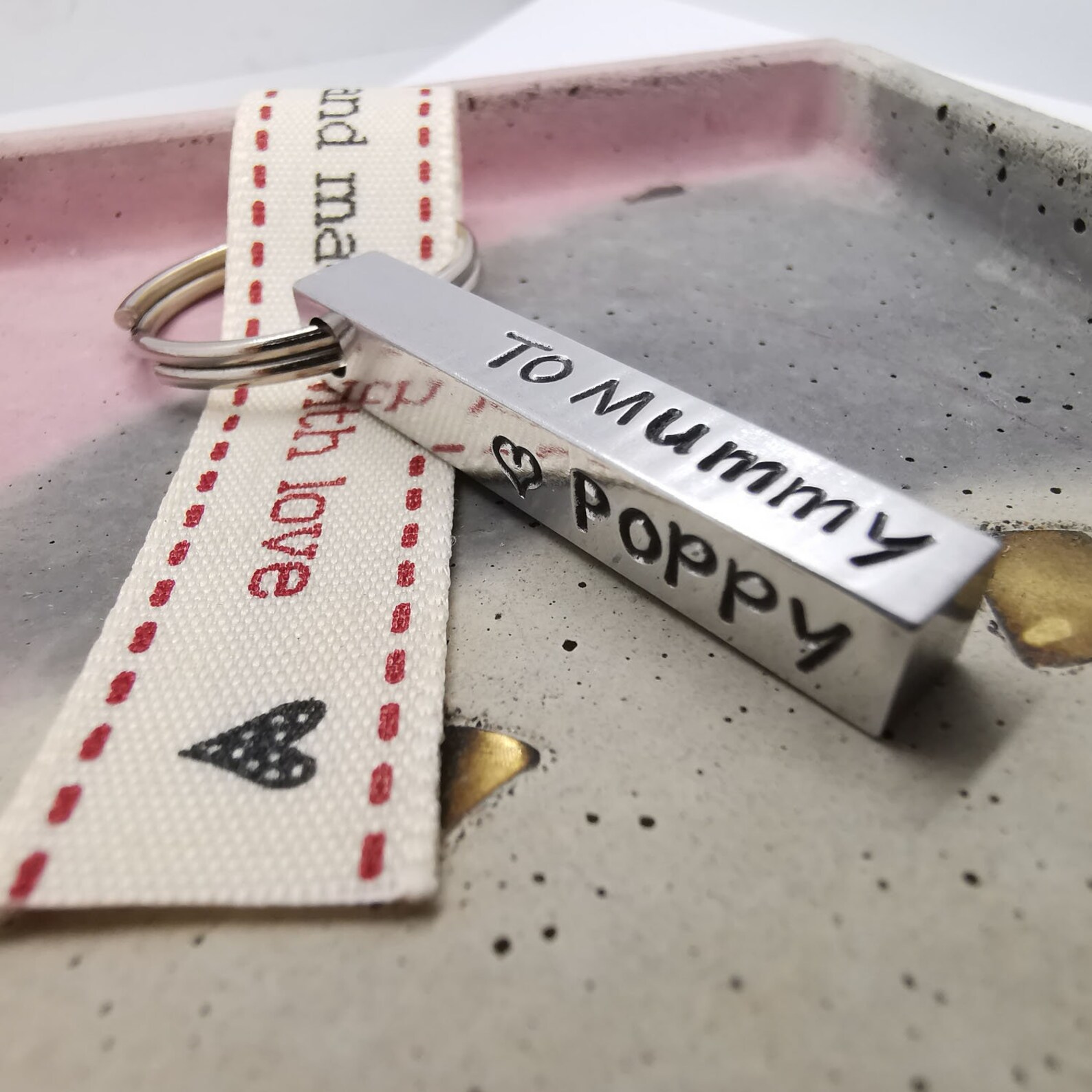 Personalised Bar Keyring Hand Stamped Personalized Key Ring - Etsy