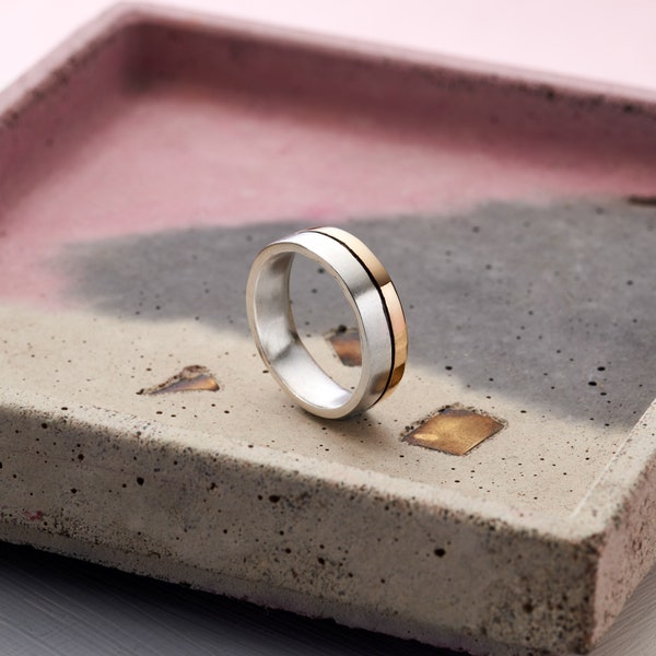 Mixed Metal Band - Etsy
