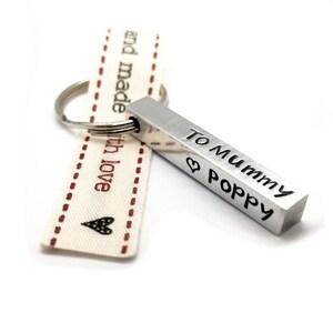 Personalised Bar Keyring Hand Stamped Personalized Key Ring - Etsy