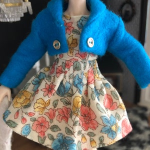 Blue Jacket and Floral Dress for Heidi Ott Ladies (1:12) the Doll is ...