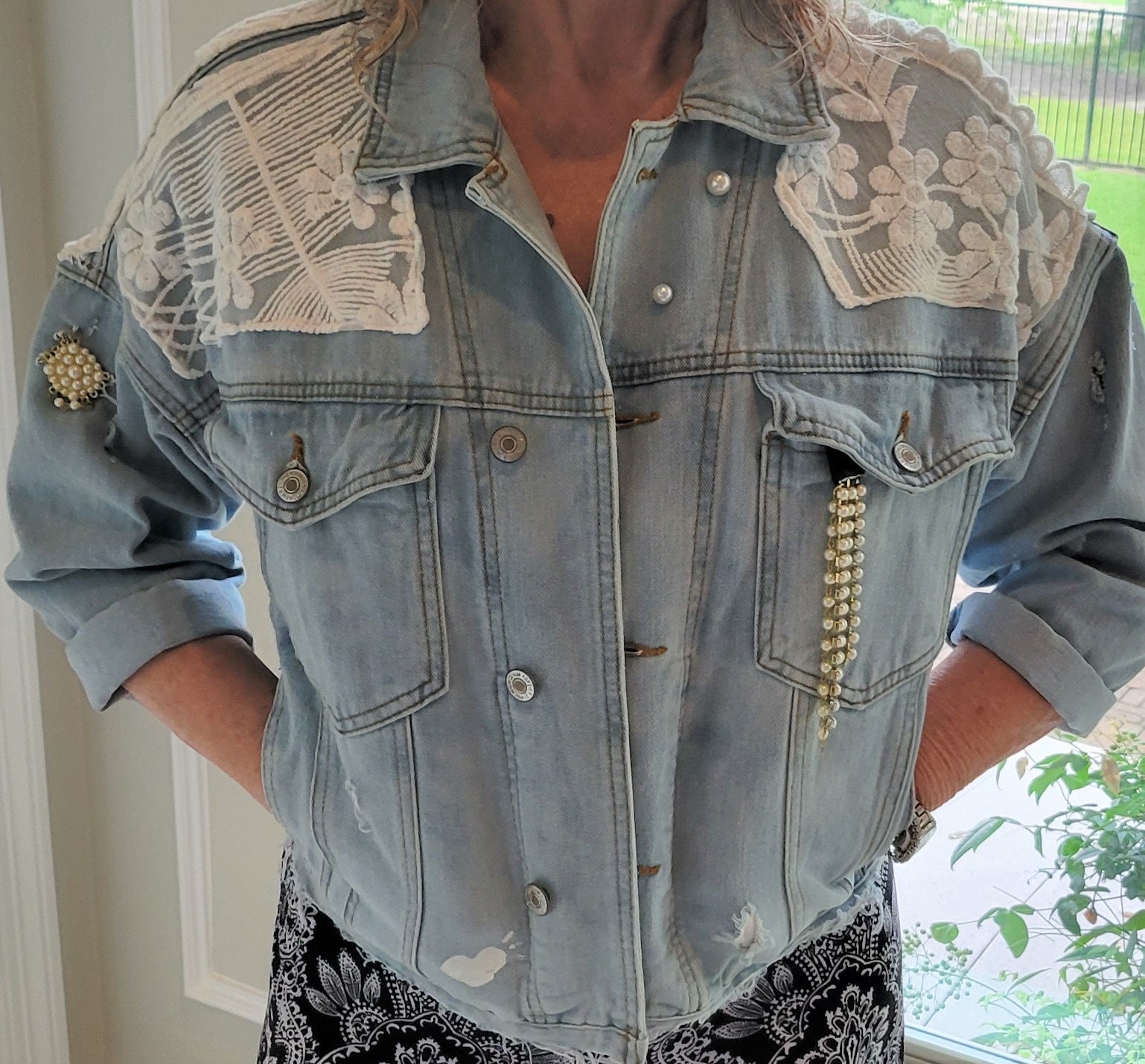 Women's Retro 80's Jean Jacket Large/x-large - Etsy