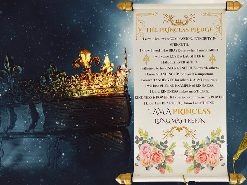 Princess Party Favors Princess Pledge Scroll Princess - Etsy