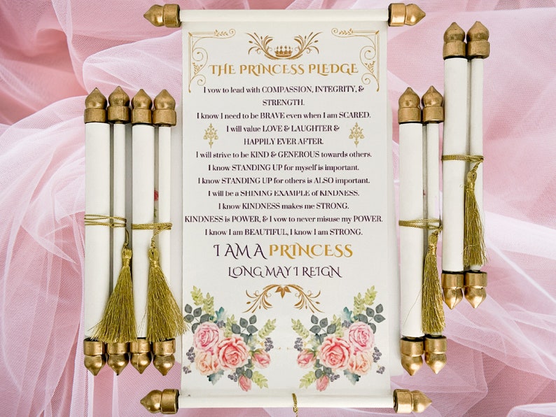Princess Party Favors Princess Pledge Scroll Princess - Etsy