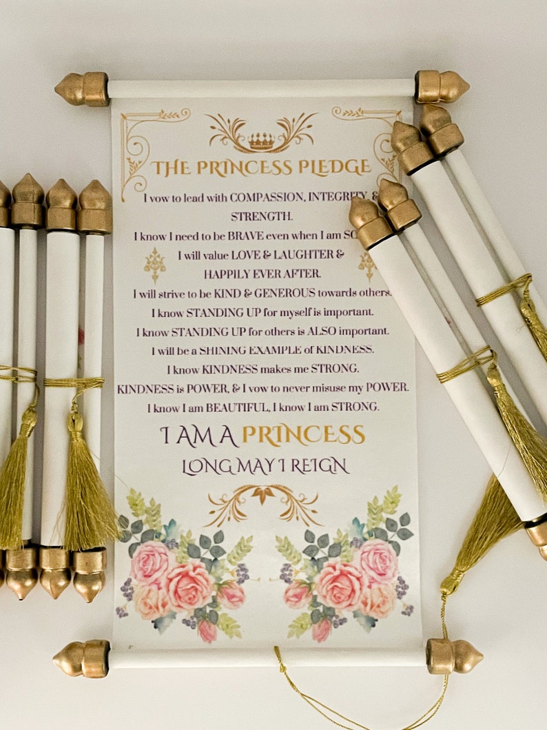 Princess Party Favors Princess Pledge Scroll Princess - Etsy
