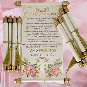 Princess Party Favors, Princess Pledge Scroll, Princess Coronation ...