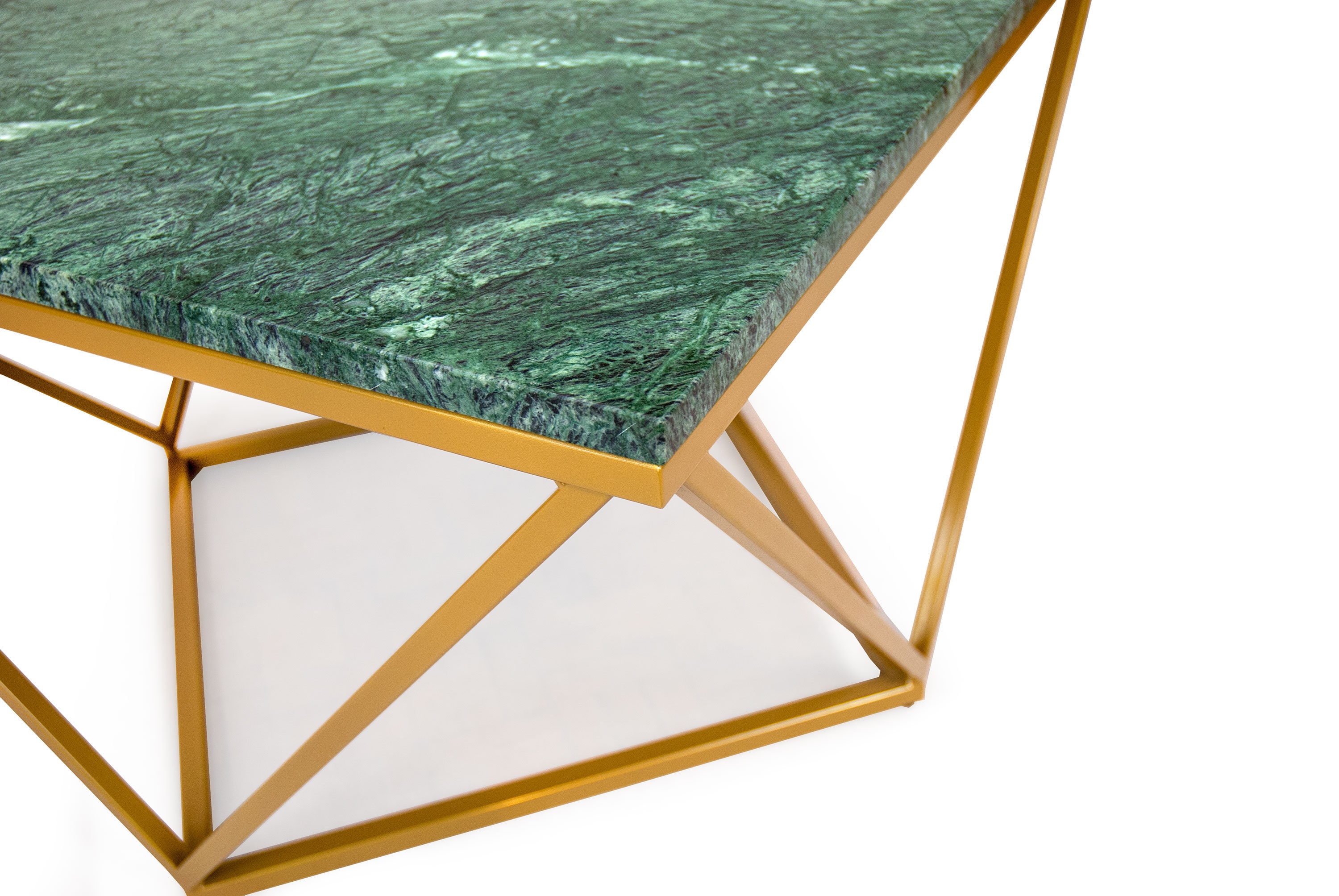 Table basse personnalisée Diament marbre vert, Vert Guatemala, dessus ...