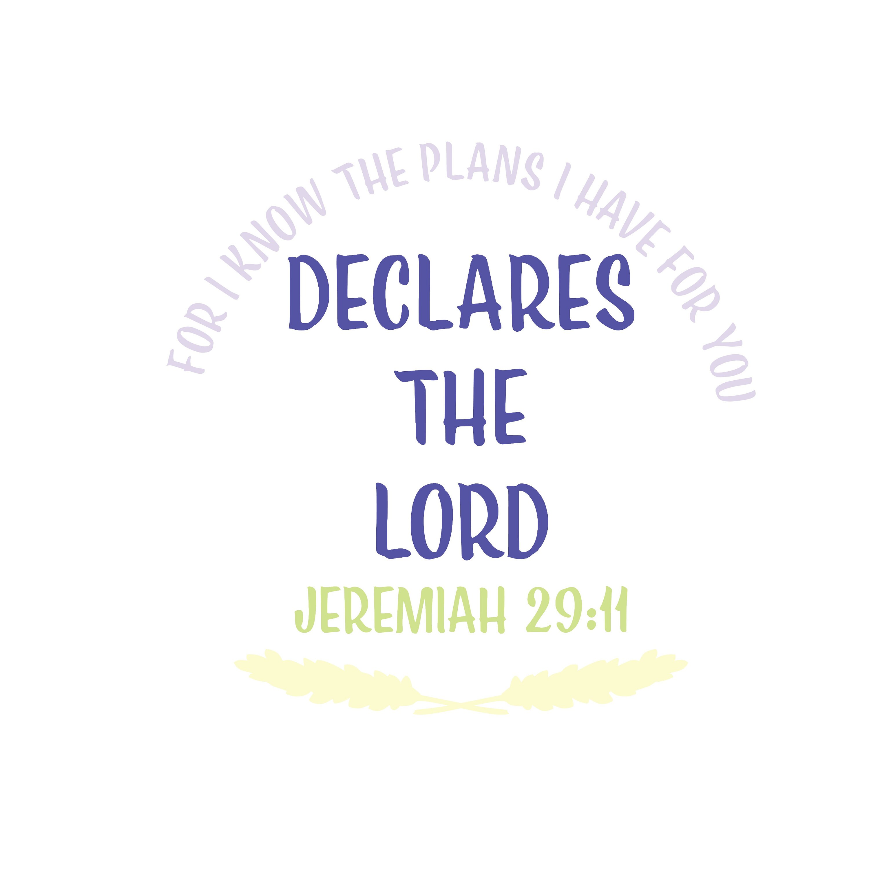 Jeremiah 29:11 'for I Know the Plans I Have for You' Declares the Lord ...