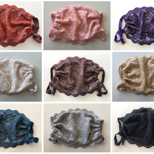 Lace Face Mask Face Protector With Cotton Filter Pocket - Etsy