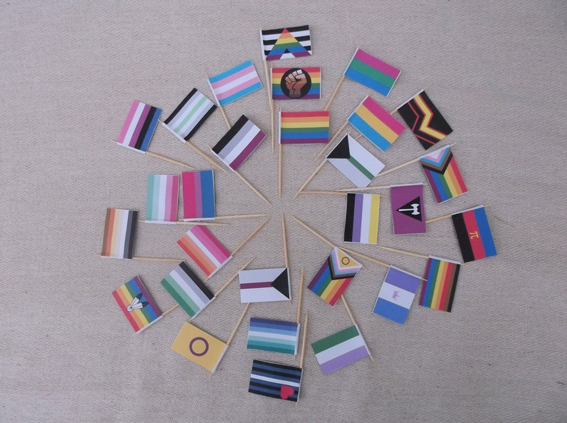LGBTQ+ Mini Pride Flags: Cocktail & Cupcake Toppers - Etsy