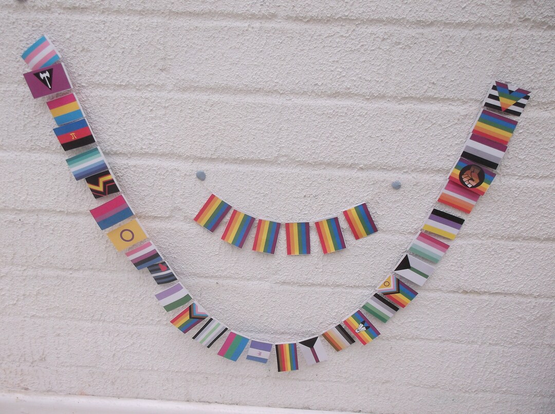 Tiny Rainbow Flags, LGBTQ+ Banners, Pride Flags Bunting, Diversity ...
