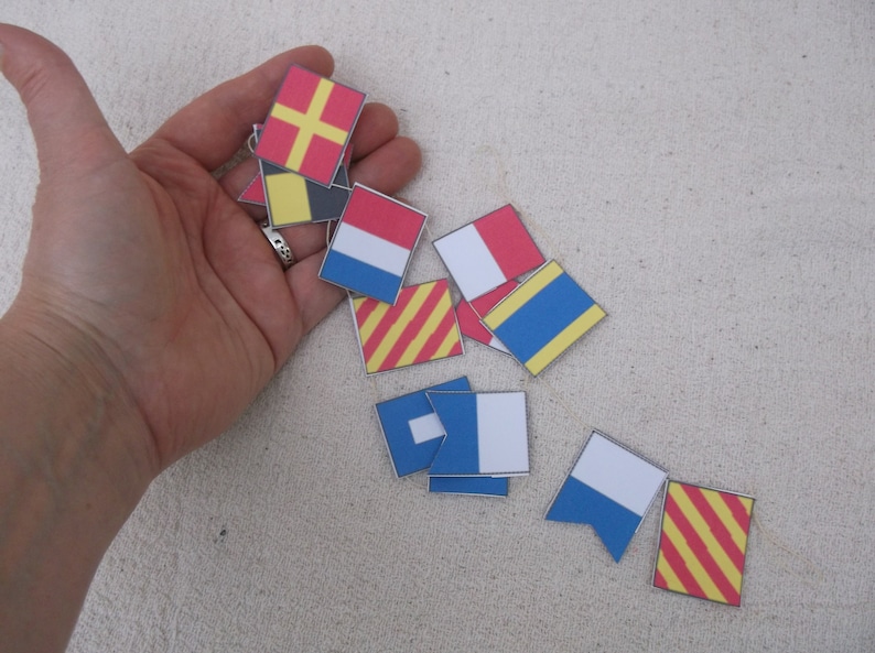 Mini Maritime Signal Flag Bunting: Nautical Message Garland - Etsy