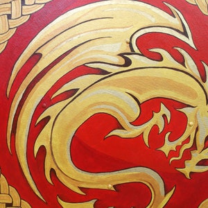 Golden Dragon Shield: Large Round Celtic Knotwork Parade Shield - Etsy