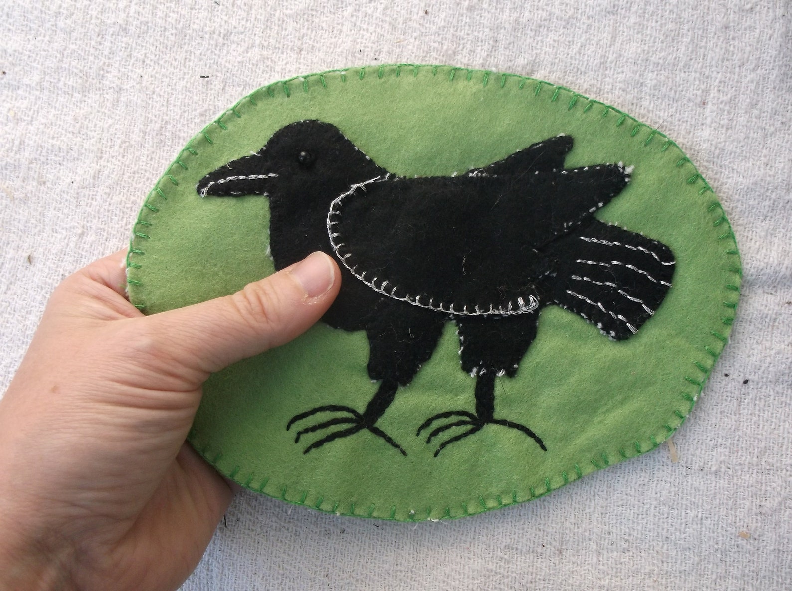 Raven Livery badge black bird patch hand sewn crow | Etsy