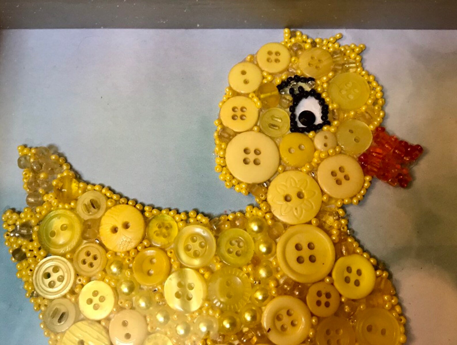 Yellow Duck Button Art Picture - Etsy