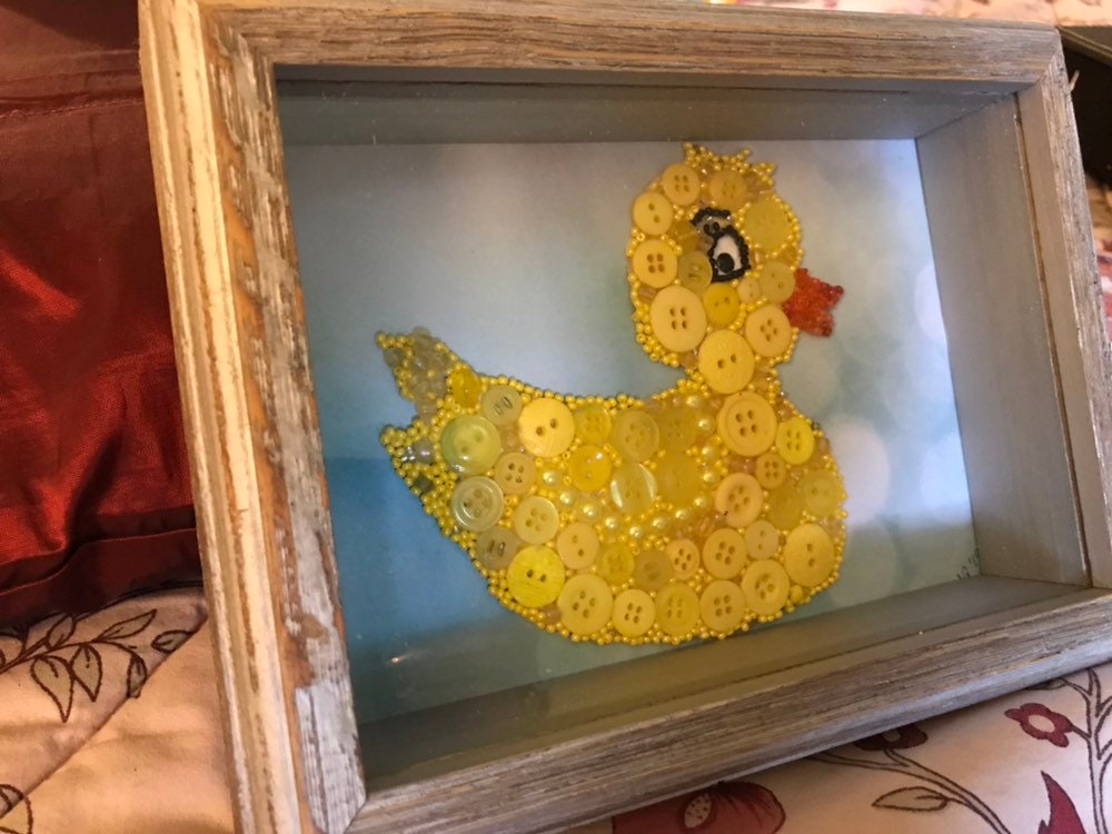 Yellow Duck Button Art Picture - Etsy