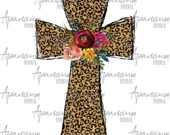 Leopard print cross | Etsy