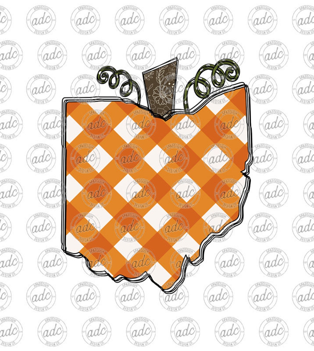 DIGITAL FILE State of Ohio Buffalo Plaid Pumpkin Sublimation Design - Etsy