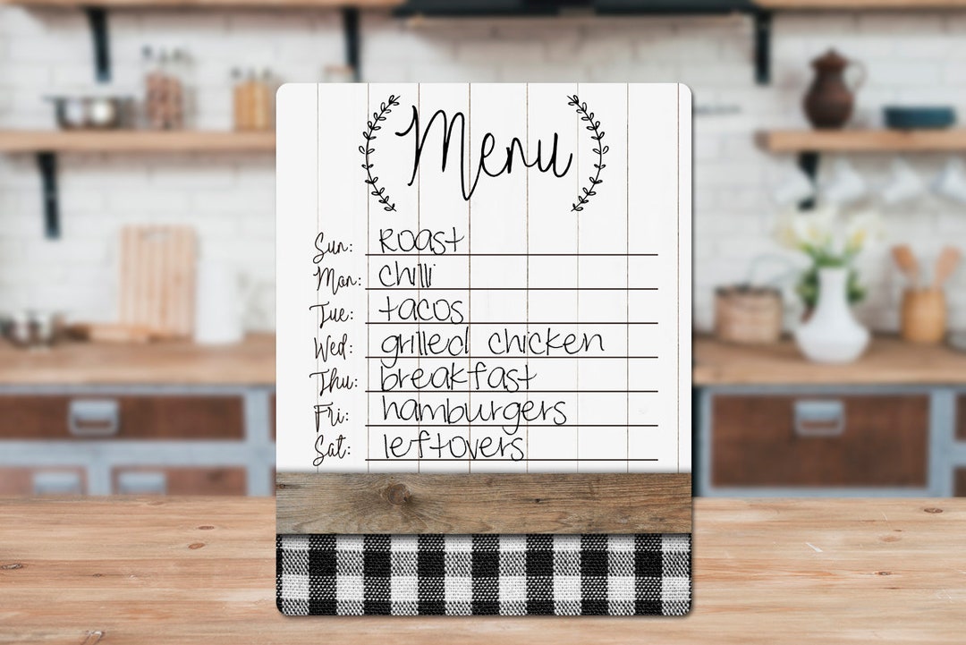 DIGITAL FILE Buffalo Plaid Farmhouse Menu Dry Erase Board Sublimation ...
