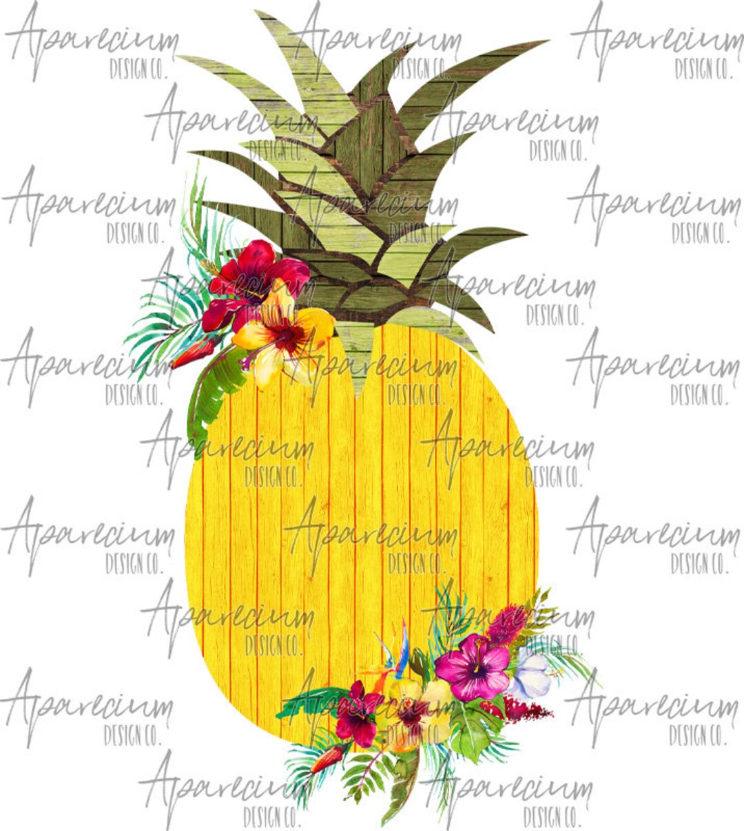 DIGITAL FILE Tropical Wooden Pineapple Sublimation Design - Etsy