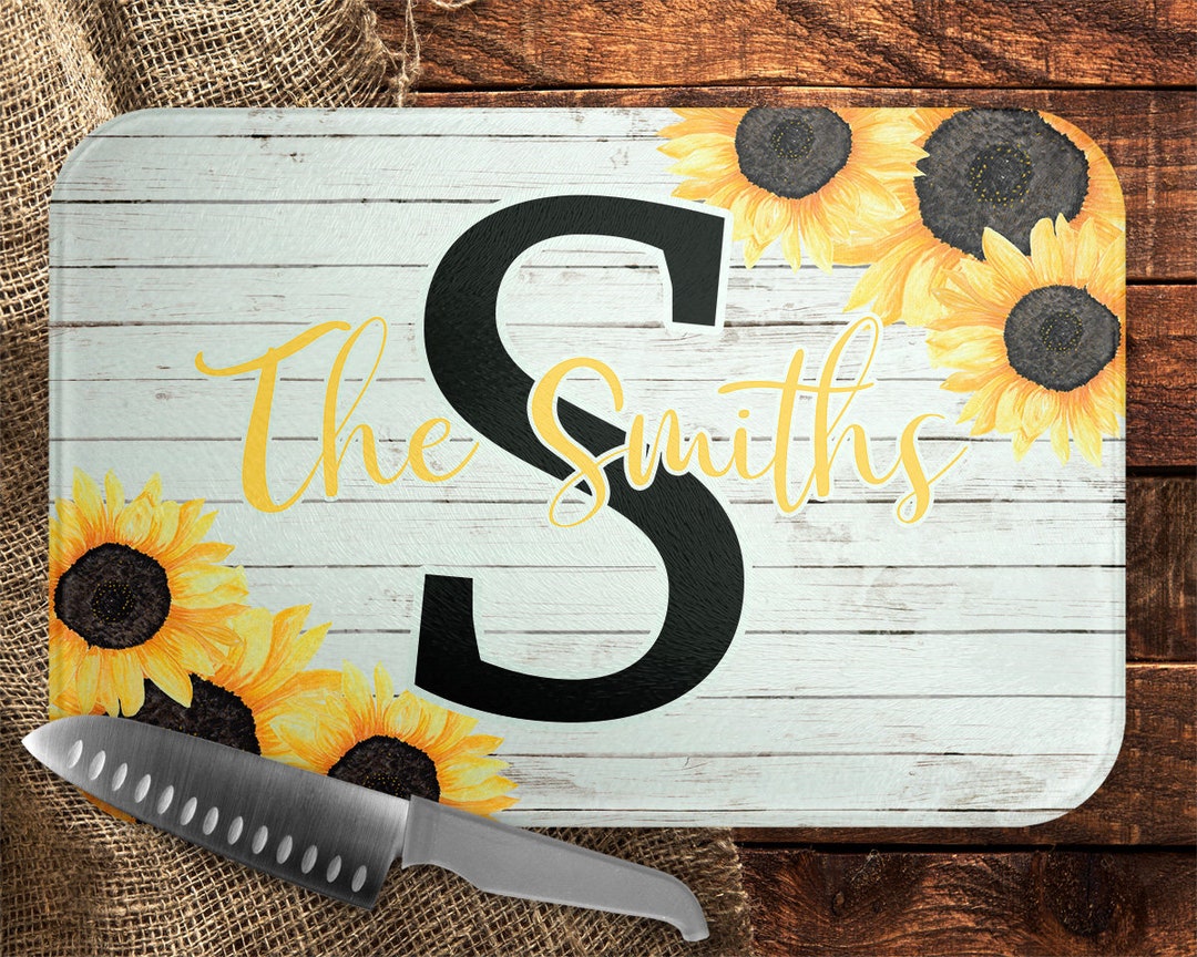 DIGITAL FILE White Wooden Shiplap Sunflower Rectangle Cutting Board ...