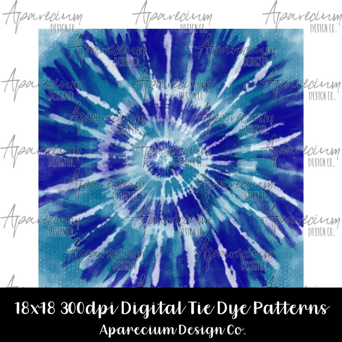 DIGITAL FILE Blue Tie Dye Digital Paper Set - Etsy