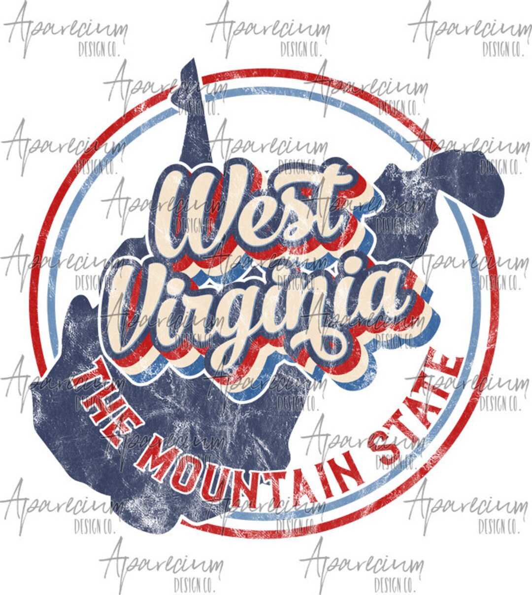 DIGITAL FILE Retro State of West Virginia Sublimation Design - Etsy