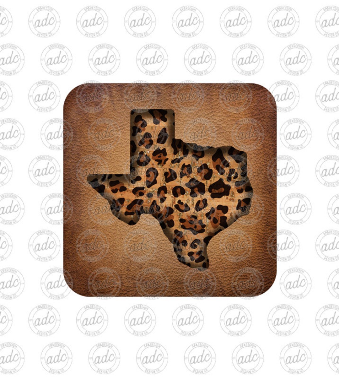 DIGITAL FILE State of Texas Leopard Print Leather Look Patch ...