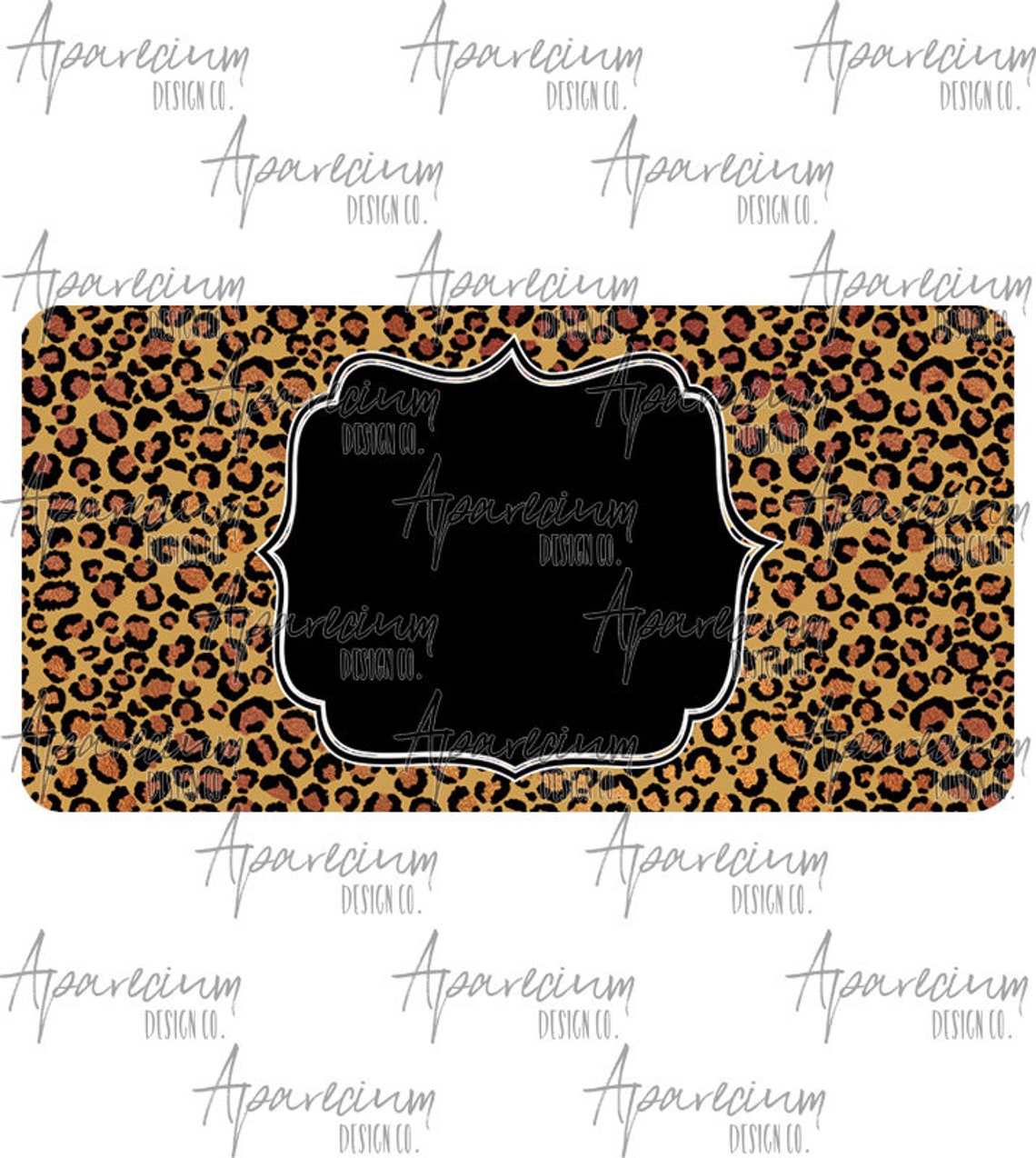 DIGITAL FILE Leopard Print Monogram License Plate Sublimation Template ...