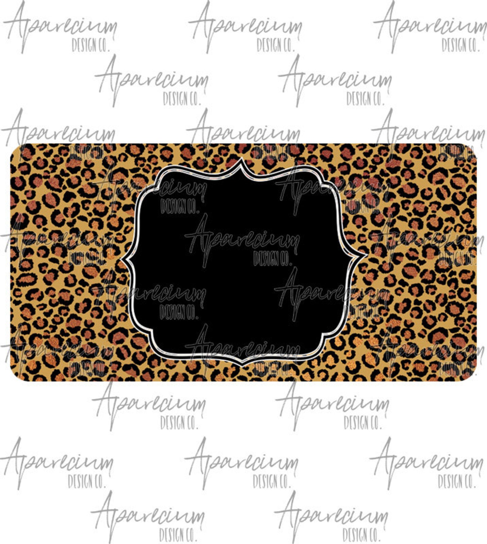 DIGITAL FILE Leopard Print Monogram License Plate Sublimation - Etsy