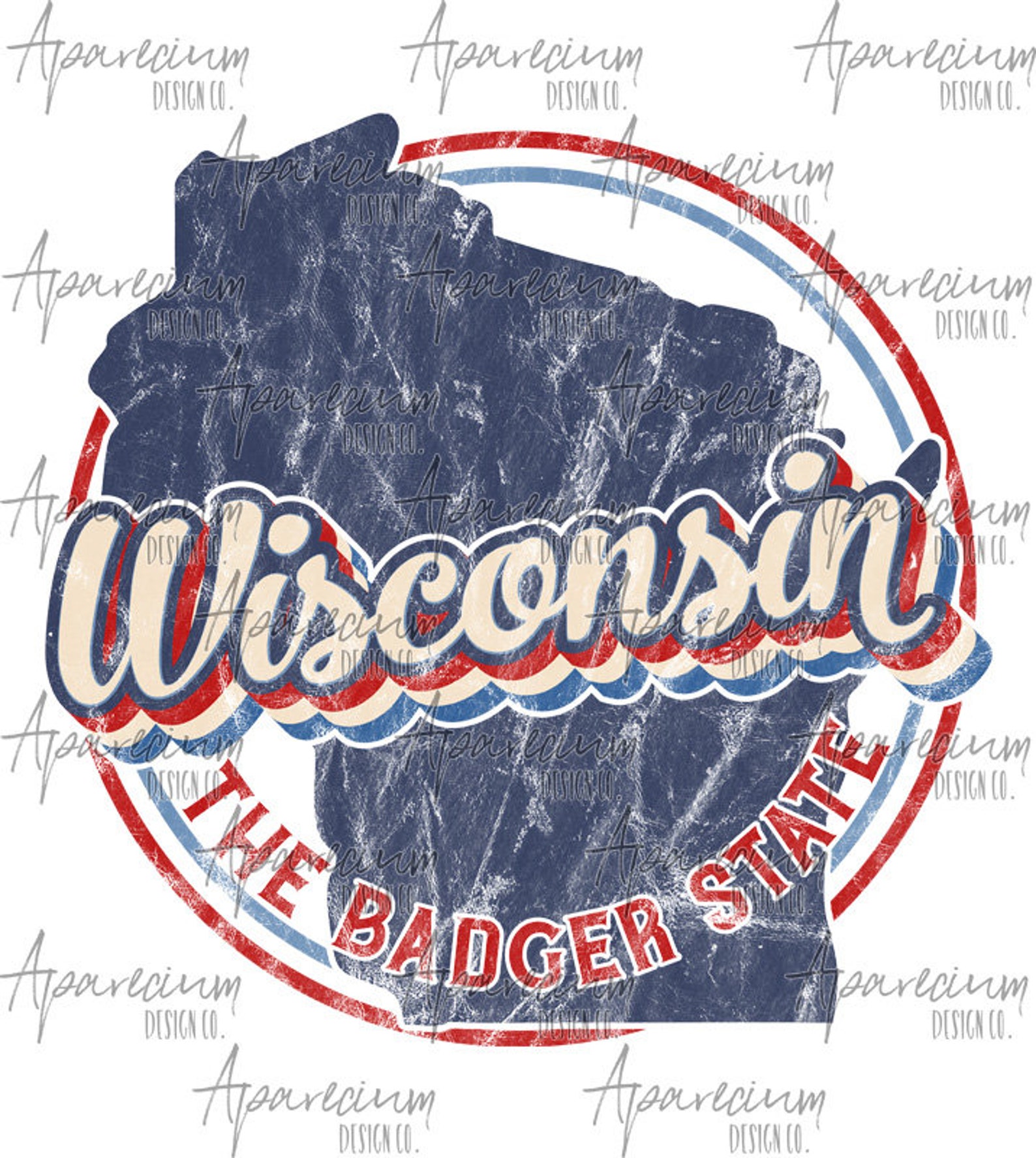DIGITAL FILE Retro State of Wisconsin Sublimation Design - Etsy
