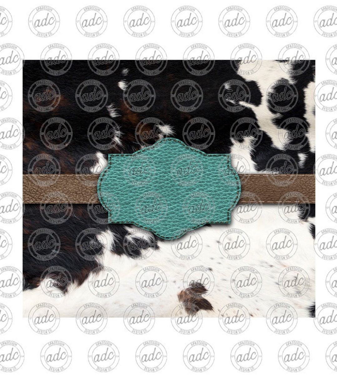 DIGITAL FILE Turquoise and Cow Print Skinny Tumbler Sublimation Design ...