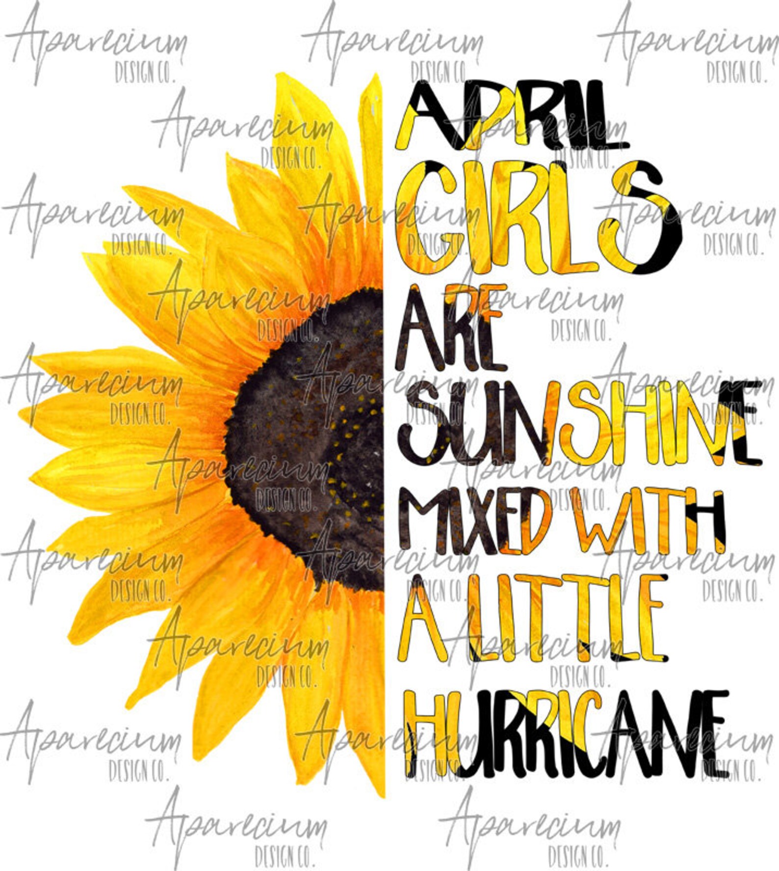 DIGITAL FILE April Girls Sunflower Quote Sublimation Design - Etsy