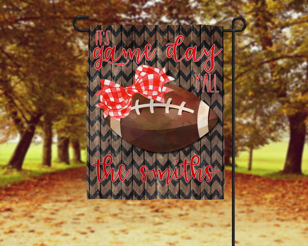 DIGITAL FILE Red and Black Fall Football Game Day Garden Flag ...