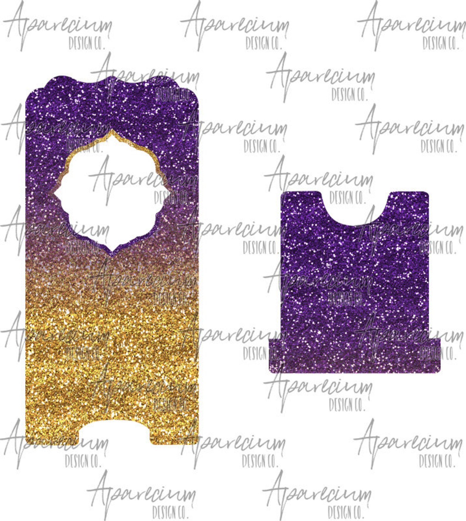 DIGITAL FILE Purple and Gold Ombre Glitter Phone Stand Sublimation ...