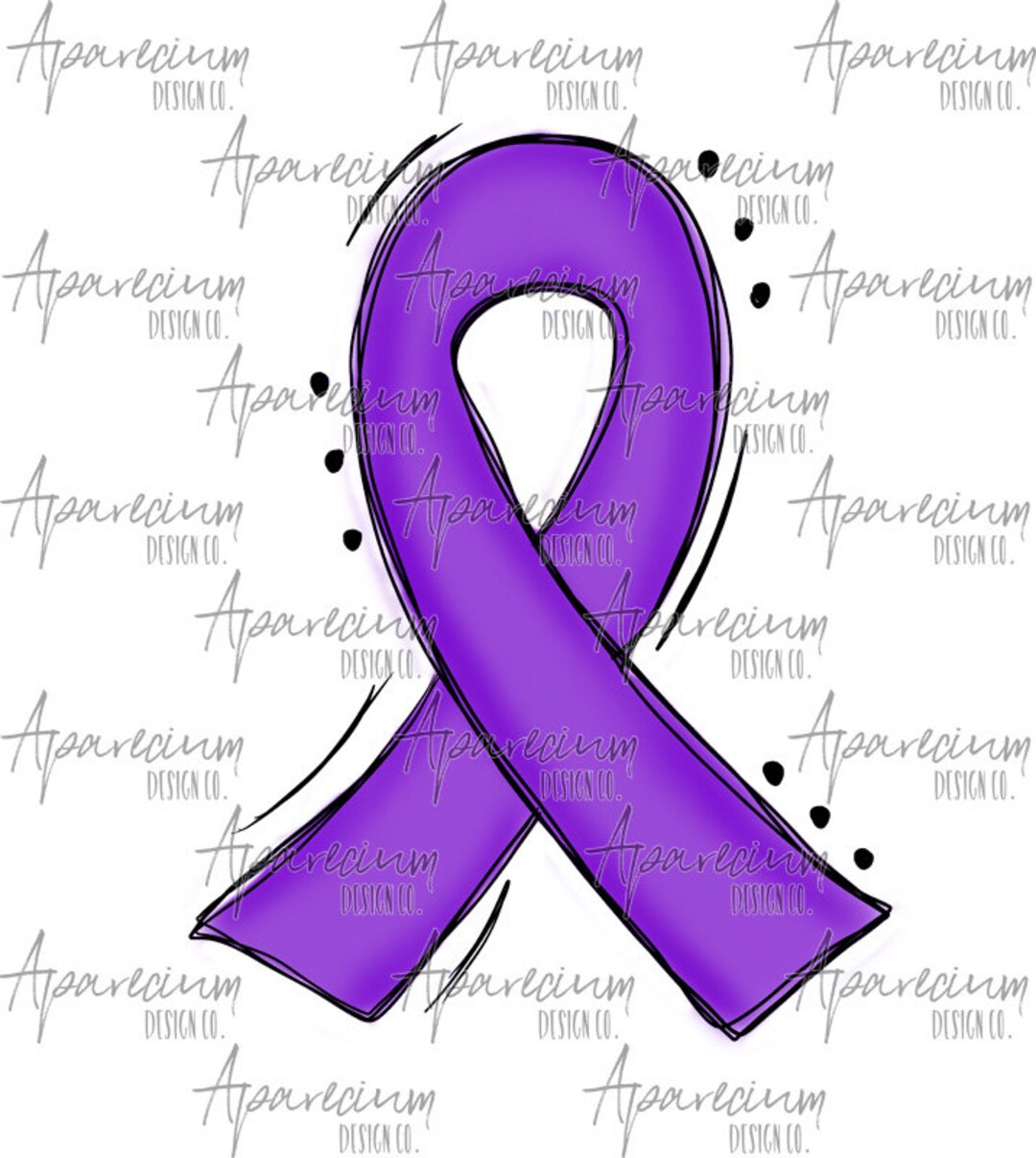 DIGITAL FILE Purple Awareness Ribbon Sublimation Design - Etsy